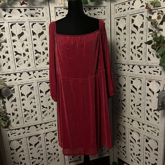 SHEIN | Dresses | Shein Like New Radical Red Sparkles Sequins Long ...